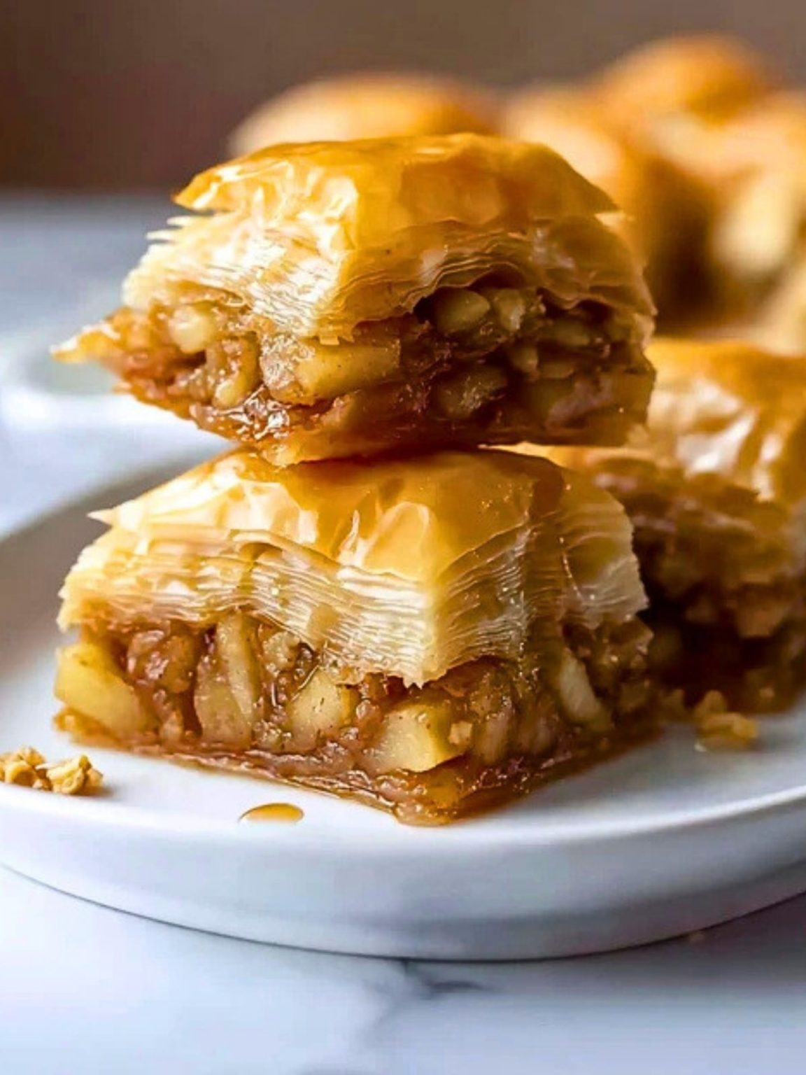 Apple Pie Baklava with Maple Syrup