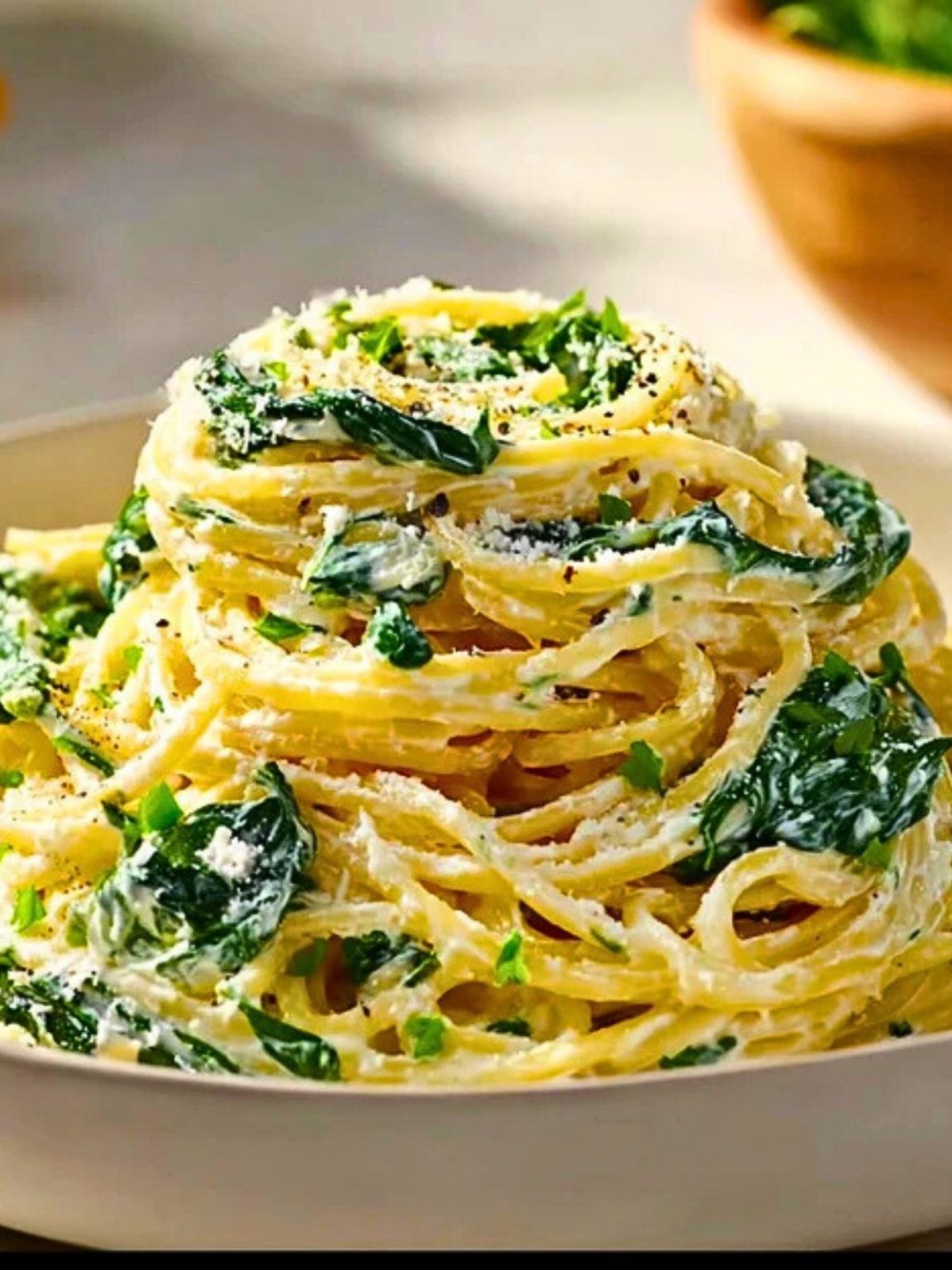 Lemon Ricotta Pasta with Spinach