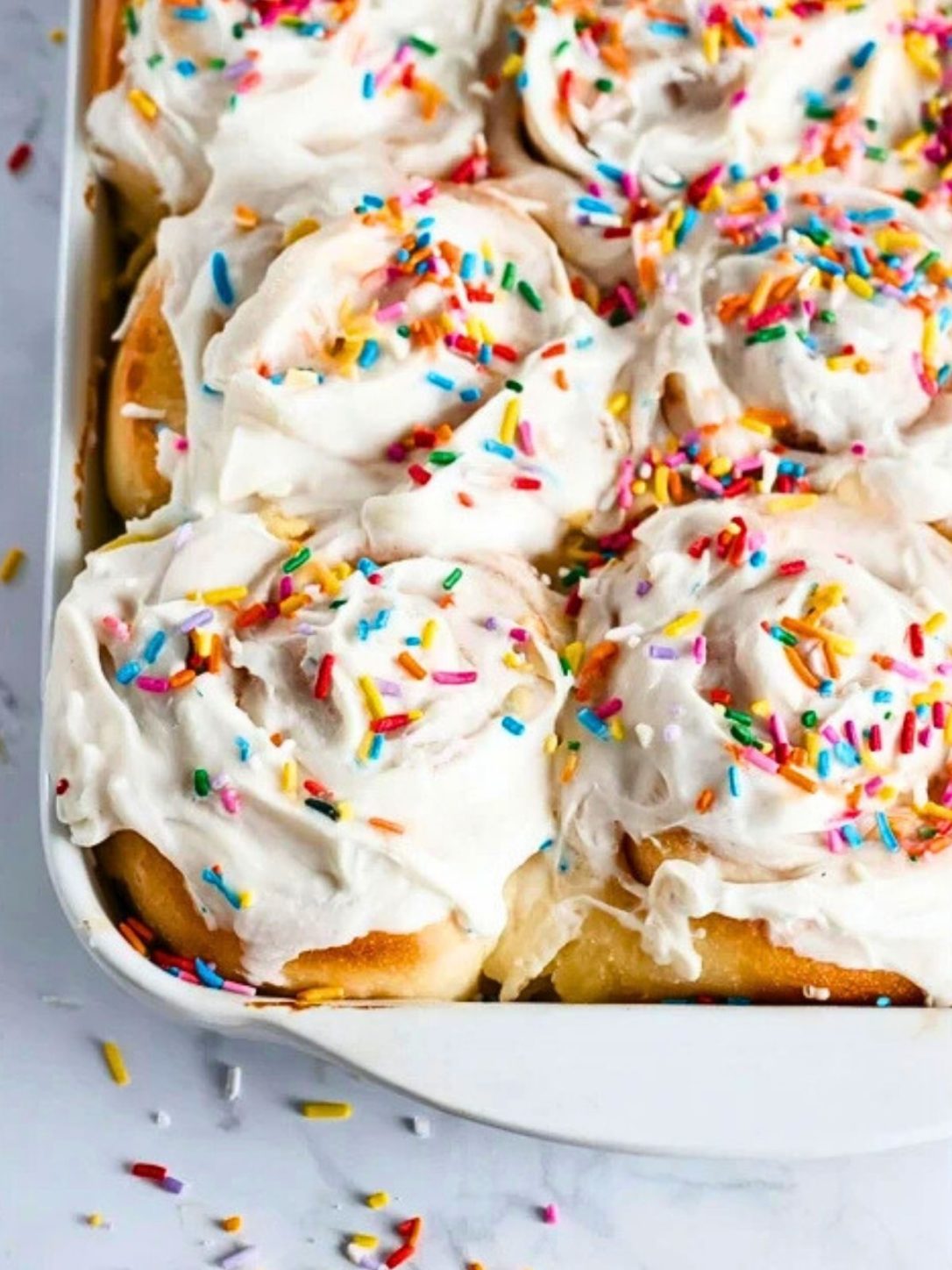 Birthday Cake Cinnamon Rolls