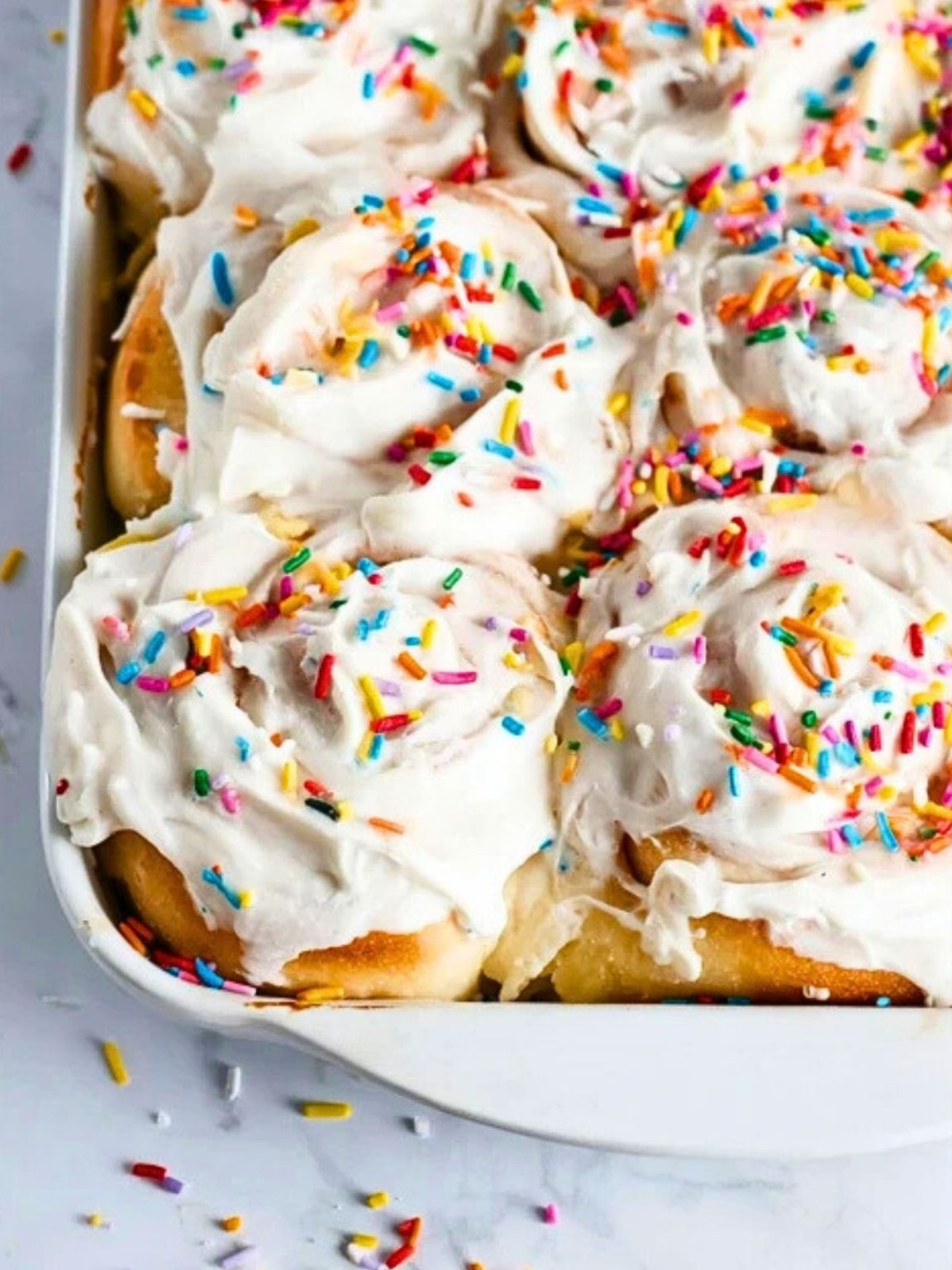 Birthday Cake Cinnamon Rolls
