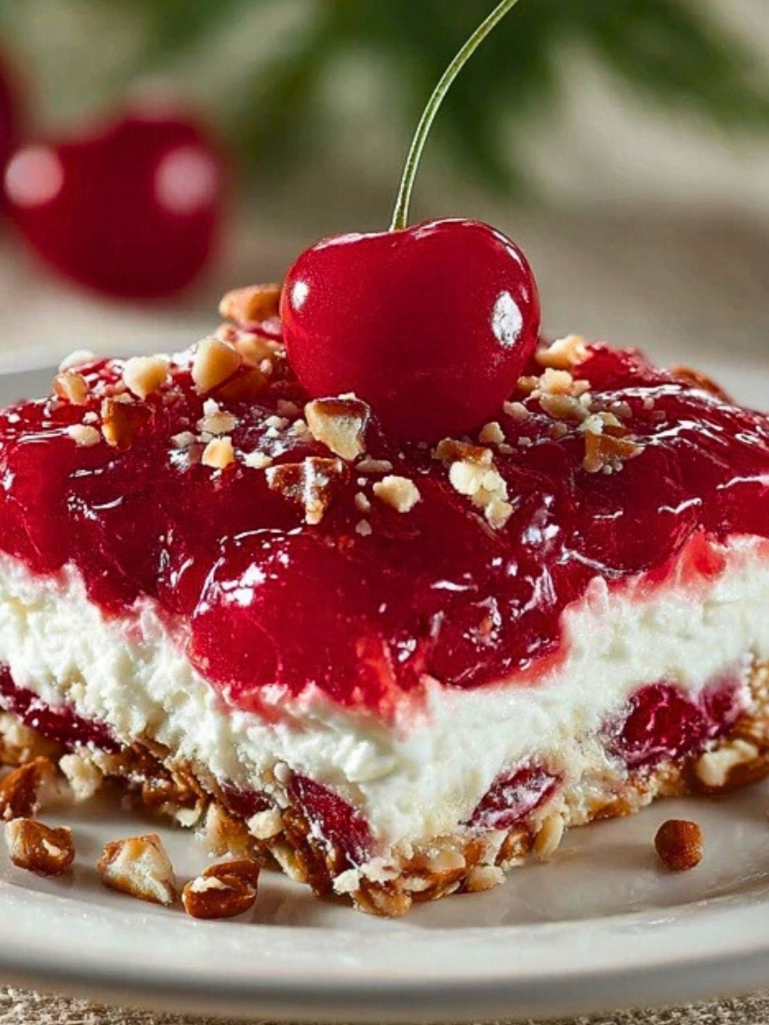 Cherry Pretzel Squares