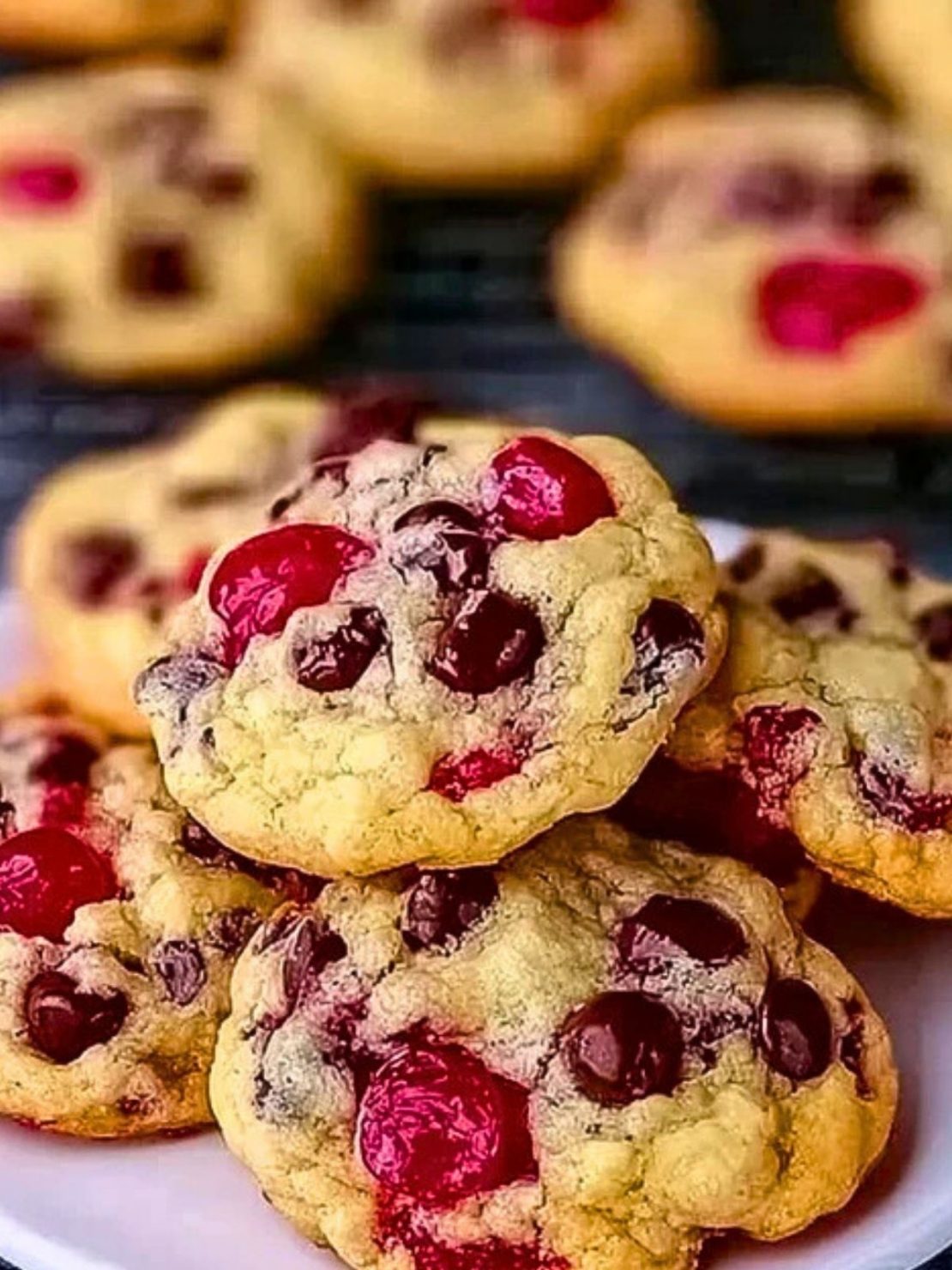 Maraschino Cherry Chocolate Chip Cookies