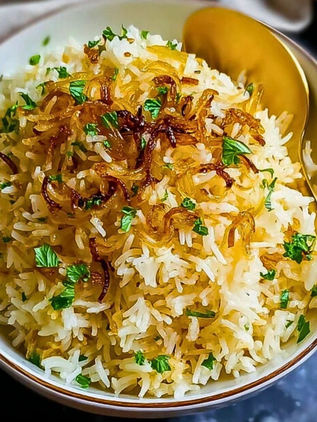 Savory Golden Onion Butter Jasmine Rice