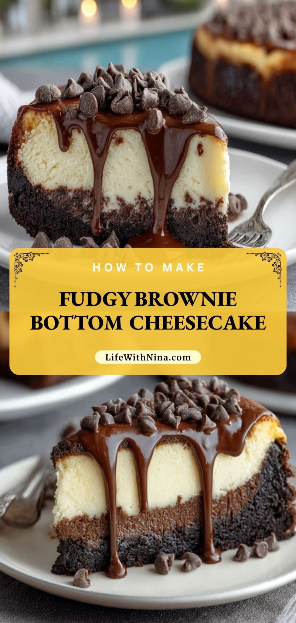 Fudgy Brownie Bottom Cheesecake