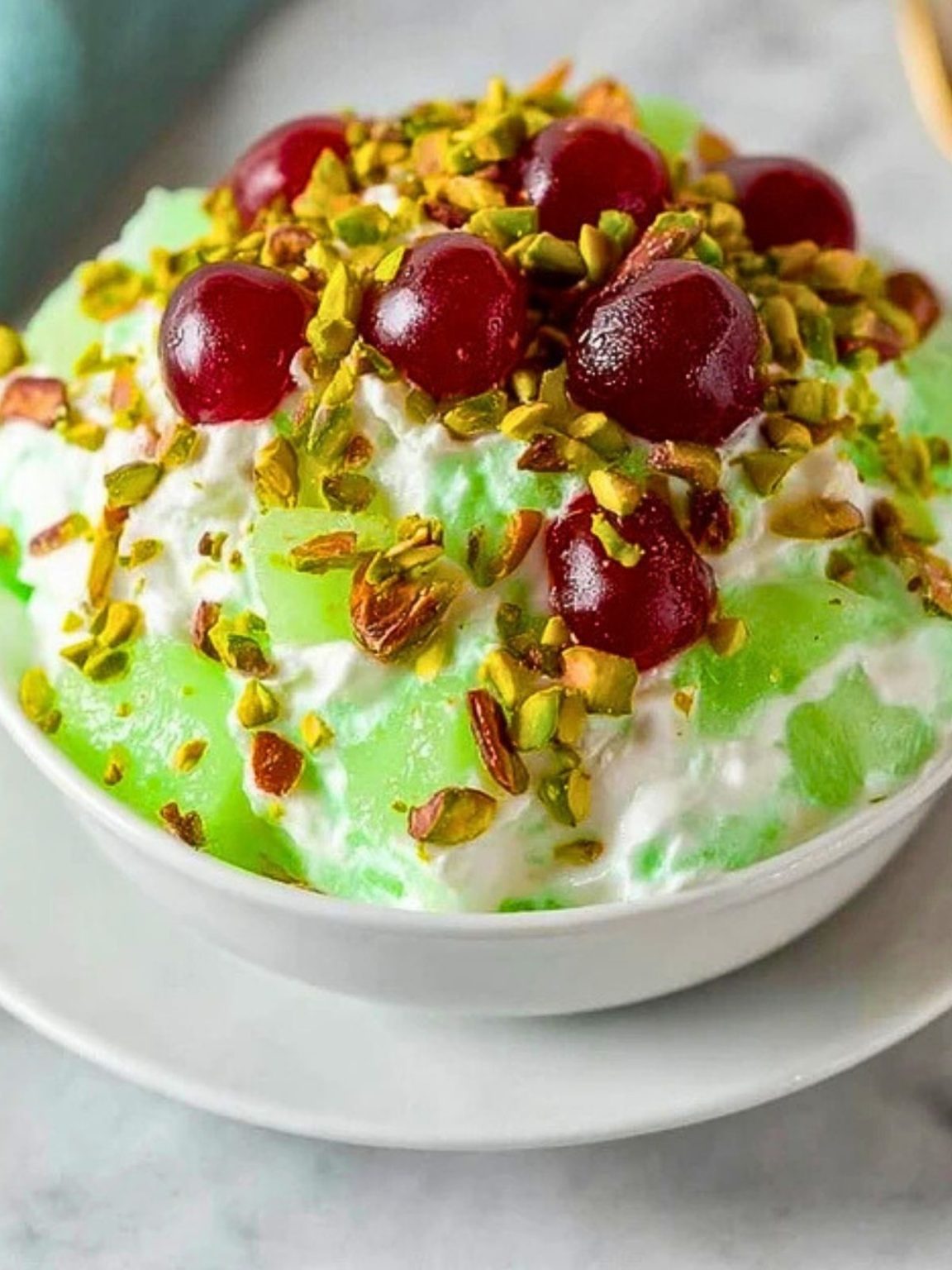 Traditional Watergate Fruit Salad with Pistachios