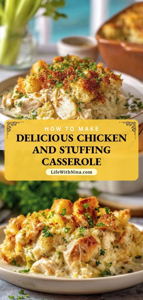 Delicious Chicken and Stuffing Casserole